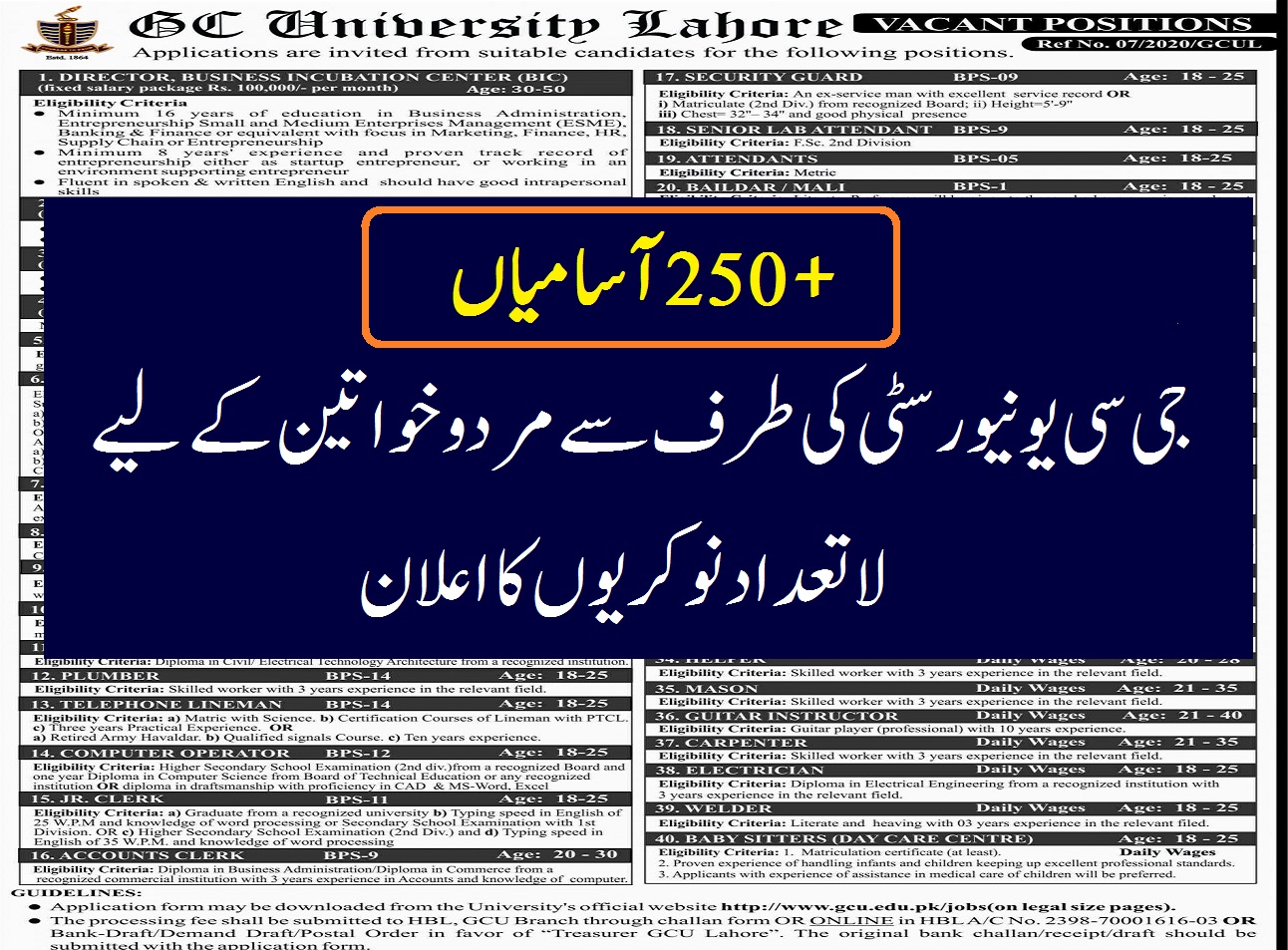 GC University Lahore Jobs 2022 GC University Lahore Jobs 2022